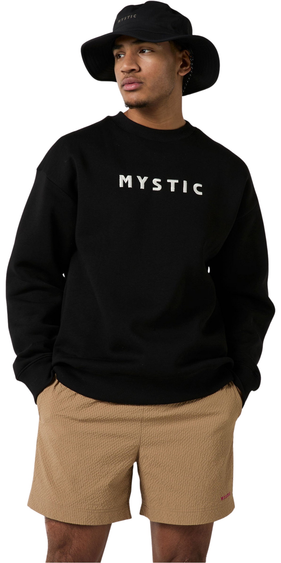 2026 Mystic Brand Crew Sweat 35104 250135 - Black - Clothing - Mens ...