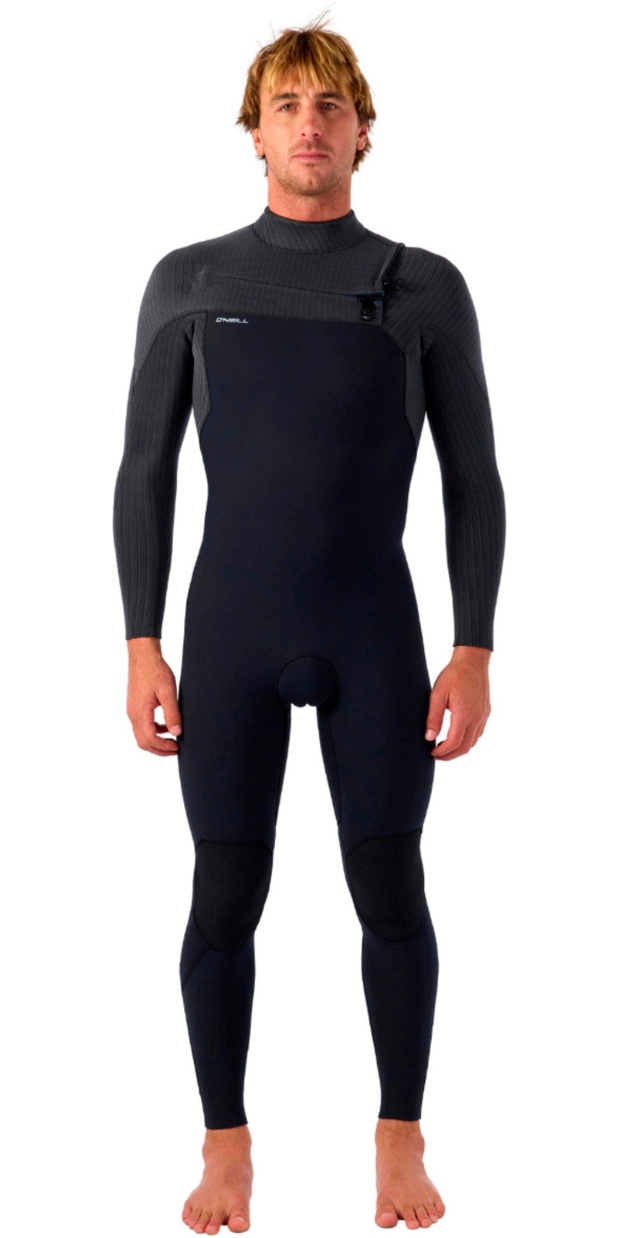 2025 O'Neill Mens Hyperfreak Wind 4/3 Mm Chest Zip Wetsuit 5628 - Black ...