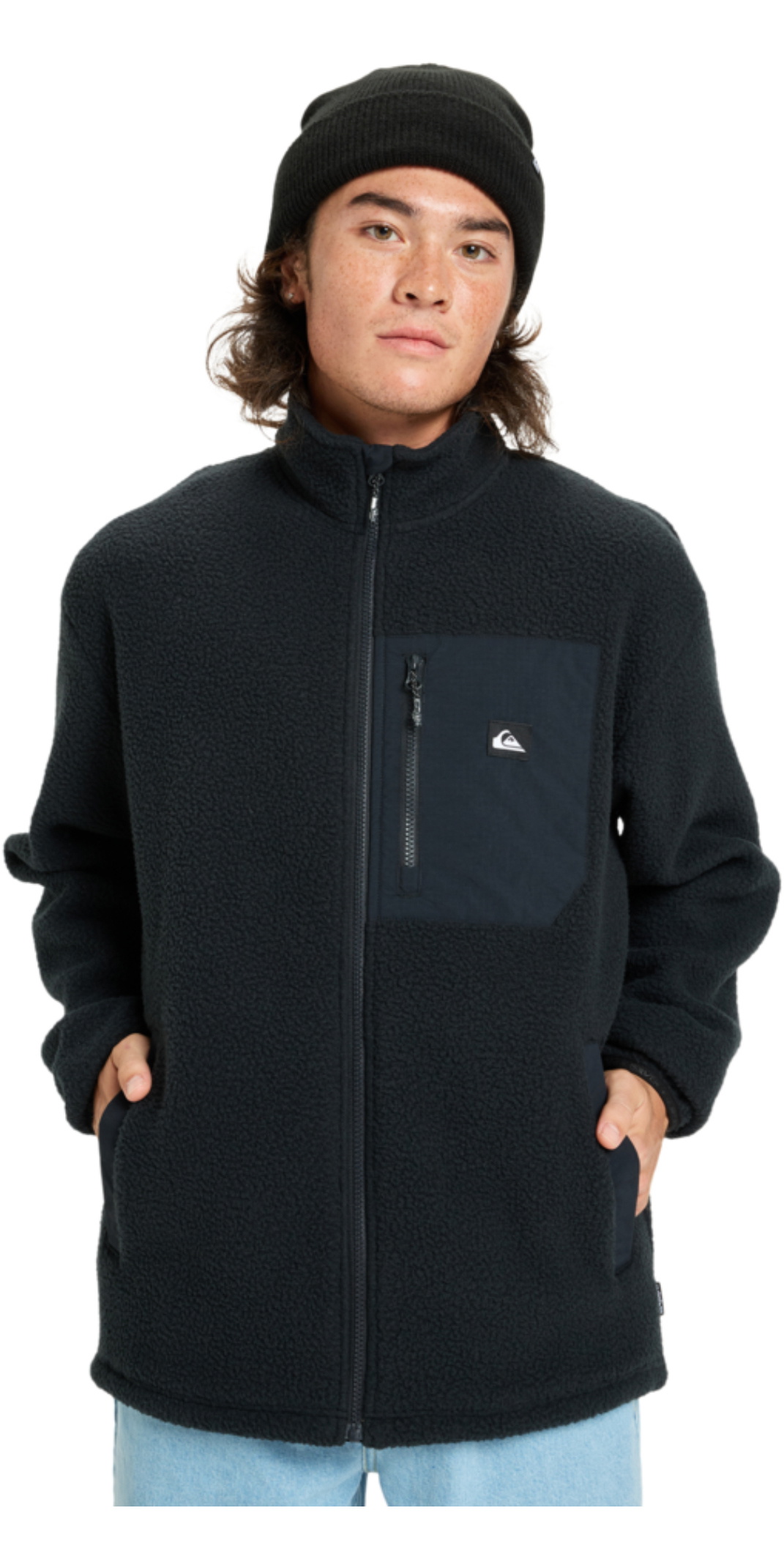 2025 Quiksilver Mens Clean Coast Full Zip Fleece EQYPF03066 - Black ...