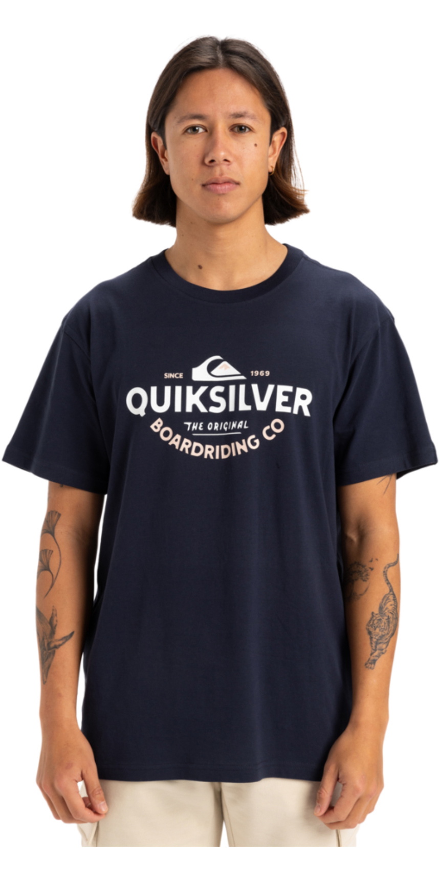 2025 Quiksilver Mens Typed Out Short Sleeve Tee EQYZT08064 - Dark Navy ...