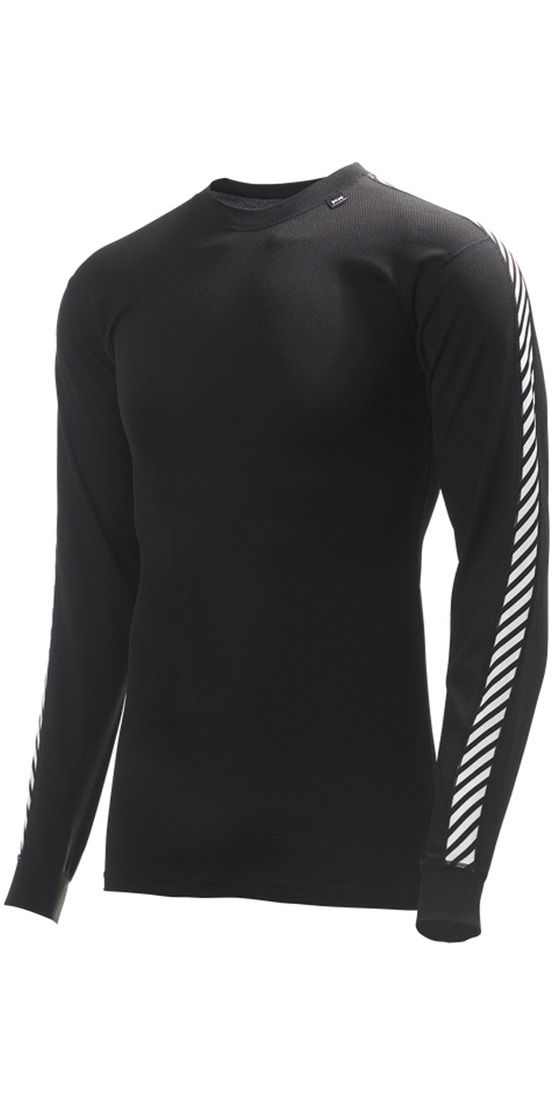 2025 Helly Hansen Lifa Stripe Crew Neck Base Layer Top 48800 - Black ...
