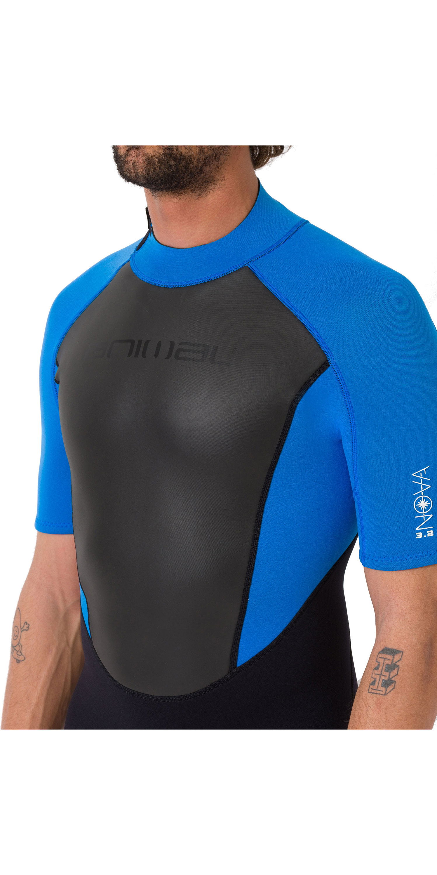 2019 Animal Mens Nova 3 2mm Flatlock Shorty Wetsuit Black Aw9sq009 ...