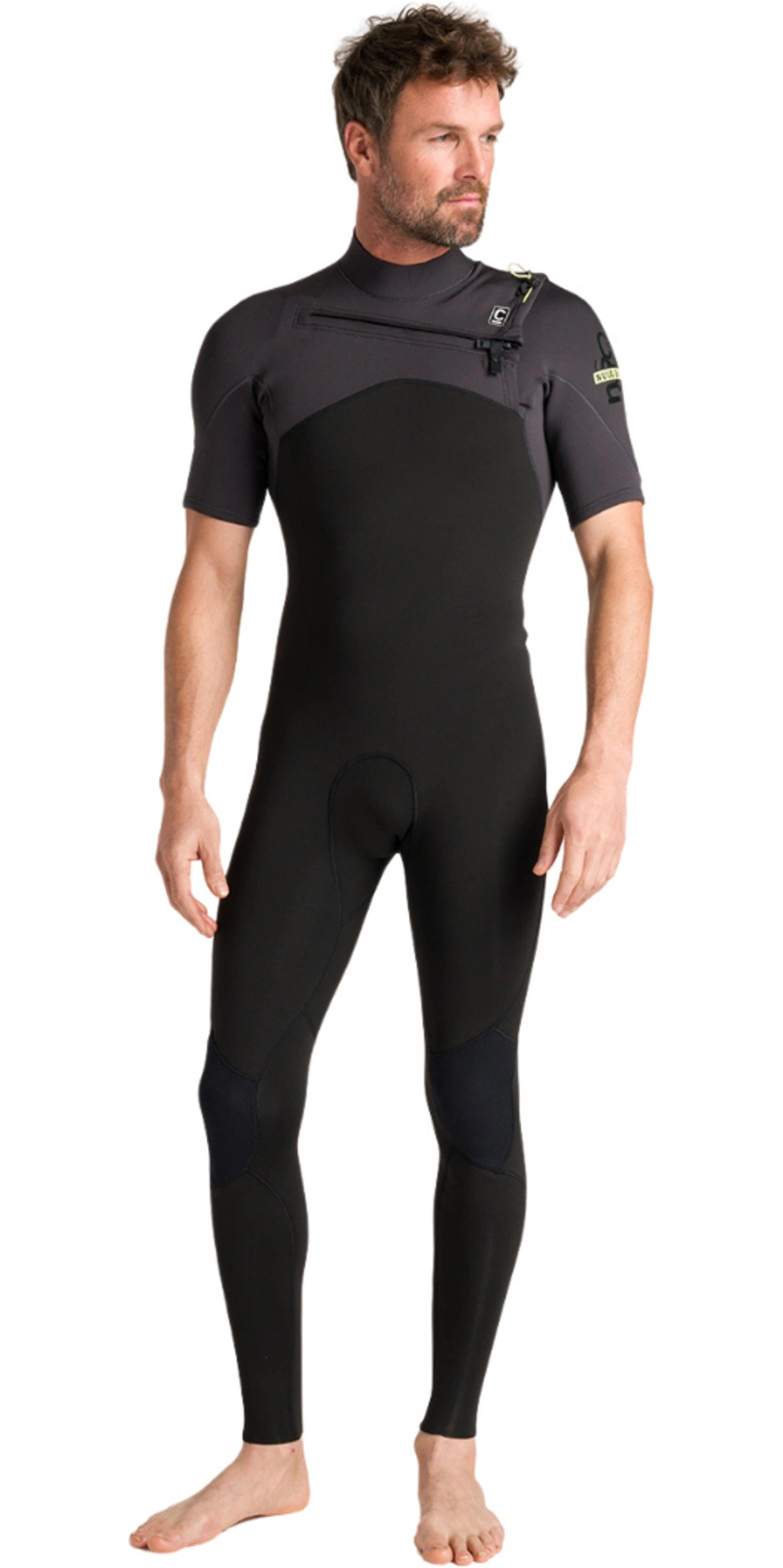 2026 C-Skins Mens NuWave Session Lite 2/2mm Chest Zip Short Arm Wetsuit ...