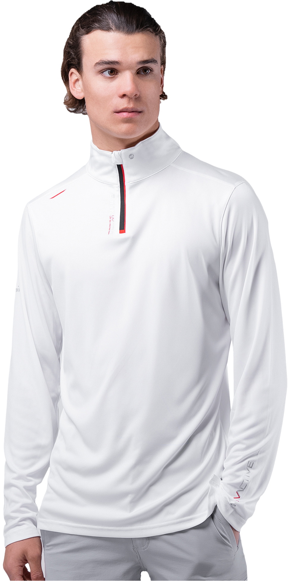 2025 Zhik Mens UVActive UPF50 High Collar Top ATP-0080-M-WHT - White ...
