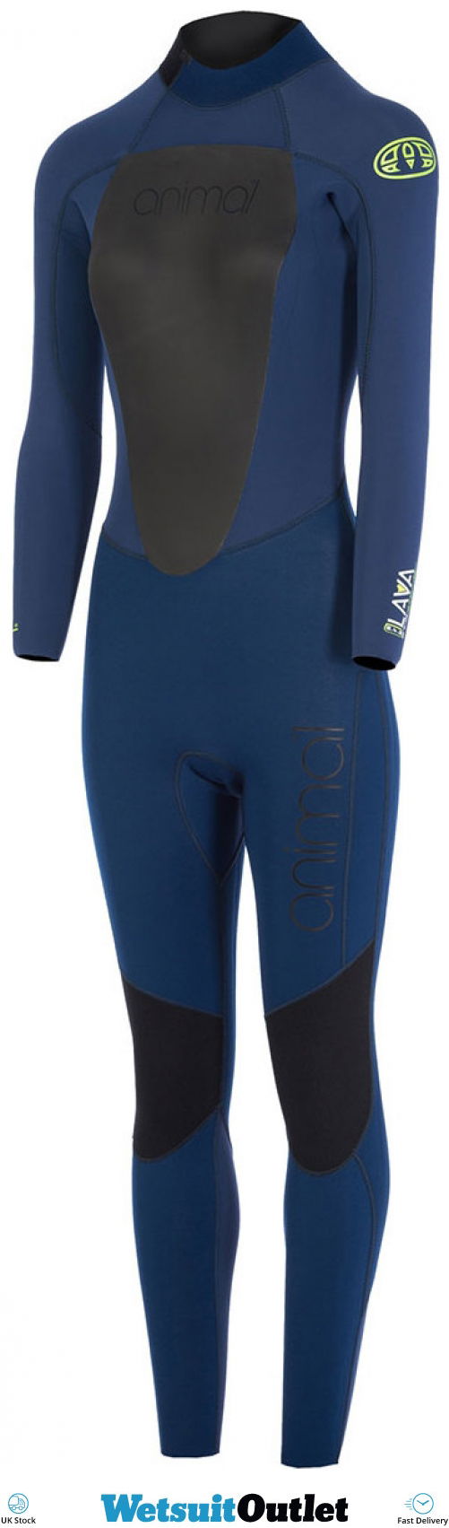 Animal Womens Lava 5/4/3mm Back Zip GBS Wetsuit Dark Navy AW7WL301 ...