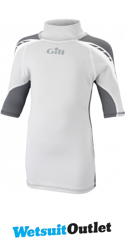 Gill Junior UV Sport Short Sleeve Rash Vest Silver Grey / Ash 4421J ...
