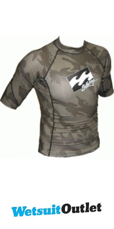 Billabong Short Sleeved Shogun Rash Vest in CAMO MY02 - Wetsuits - Rash ...