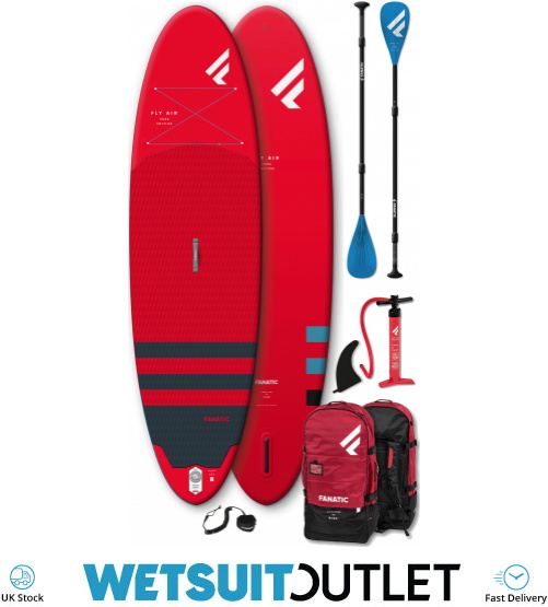 2021 Fanatic Fly Air 9'8 Pure Inflatable SUP Package Red - Board Bag ...