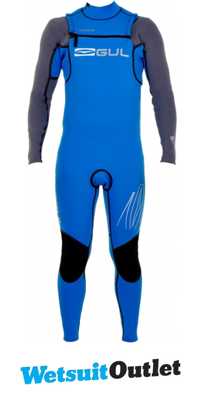 Gul Flexor 3 Chest Zip 3/2mm Wetsuit Zafer/Grey FX1205 - Wetsuits - 3mm ...