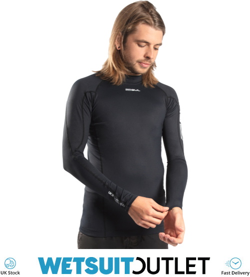 2024 Gul Mens UV Protection Long Sleeve Rashguard RG0339-B9 - Black ...