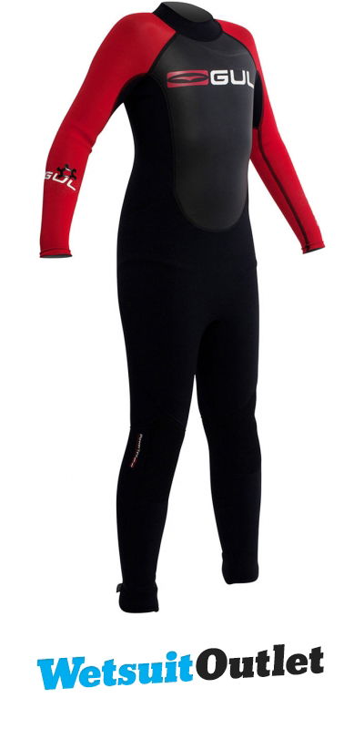 Gul Response 3/2mm Toddler Steamer Wetsuit in Black / Red / White Logo ...