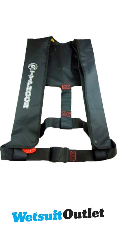 Typhoon 150N Edge Manual Life Jacket in BLACK - WAREHOUSE BARGAIN ...