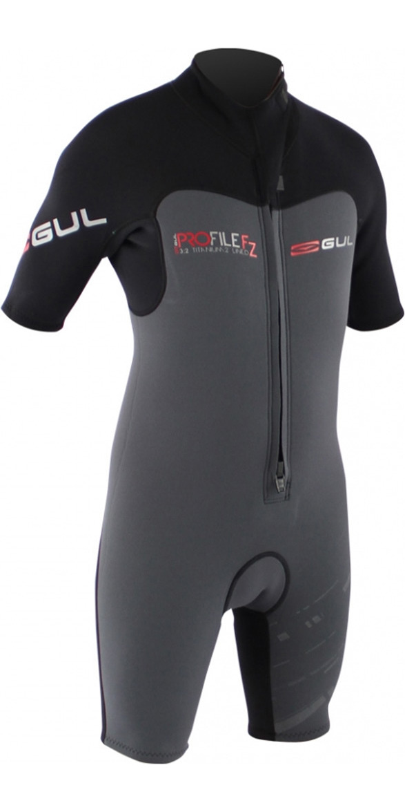 Gul Profile 3/2mm Front Zip Shorty Wetsuit Black / Graphite PR3309 ...
