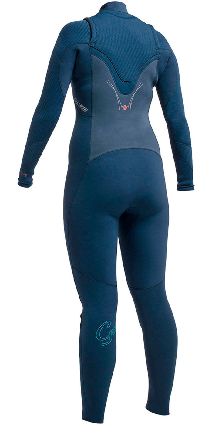 Gul Ladies Response FX 3/2mm Chest Zip Wetsuit Navy / Turquoise RE1262 ...