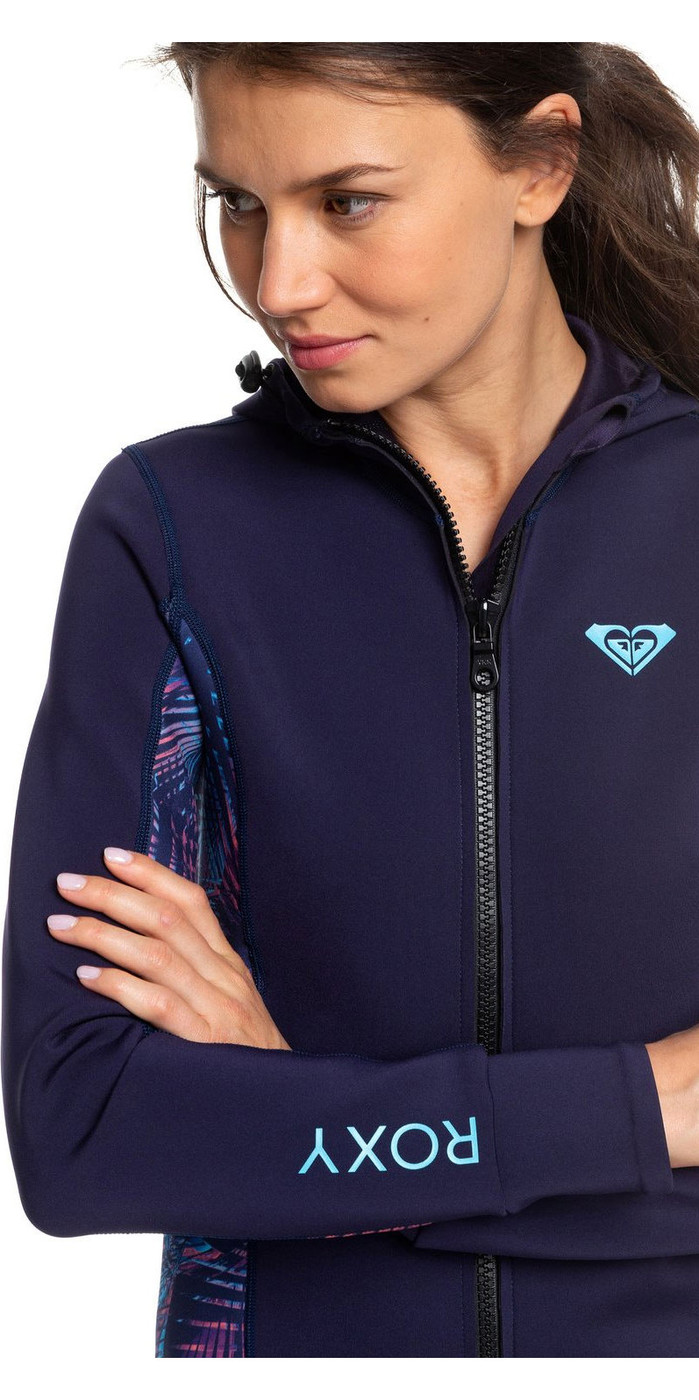 2020 Roxy Syncro Paddle Jacket Blue Ribbon / Coral Flame ERJW803013 ...