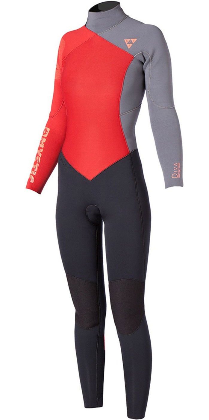 Mystic Diva Ladies 5/3mm Back Zip Wetsuit - Coral / Grey 150060 ...