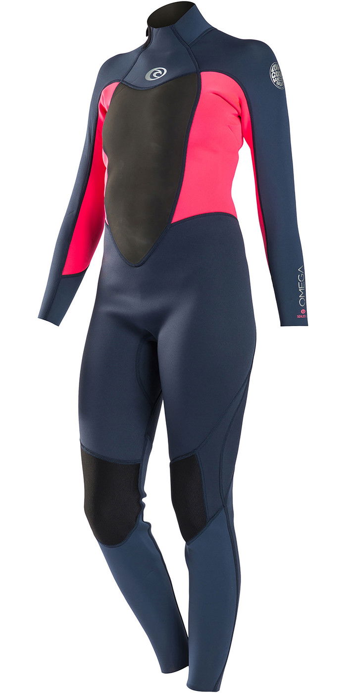 Rip Curl Womens Omega 3/2mm Back Zip Flatlock Wetsuit WSM4KW - Neon ...