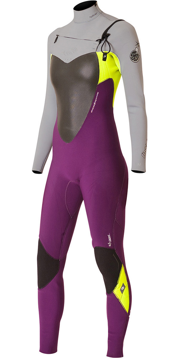 2014 Rip Curl FLASHBOMB Ladies 3/2mm Chest Zip Steamer Wetsuit Purple ...